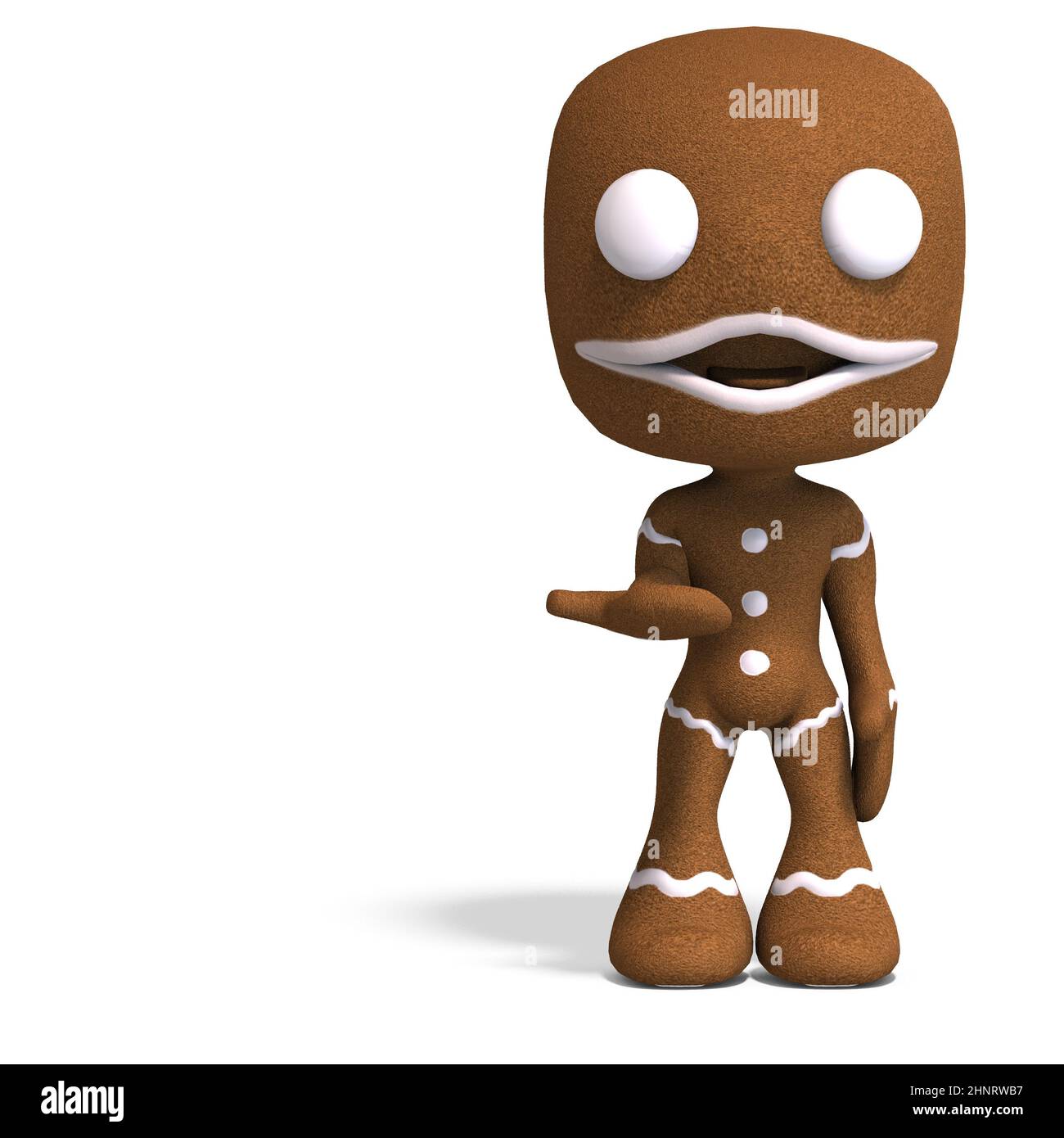 3D-illustration of a cute looking but dangerous gingerbread Stock Photo ...