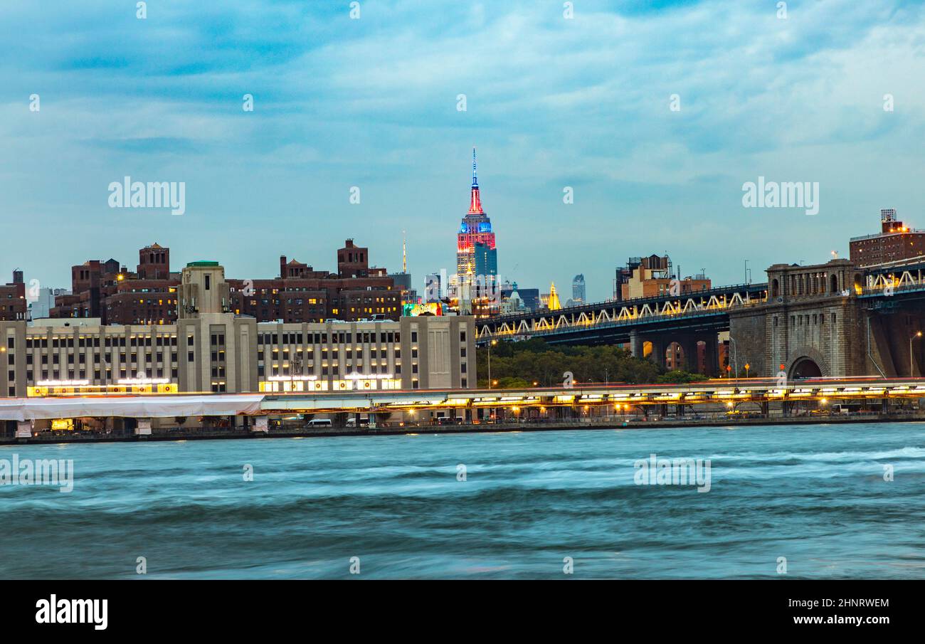 Empire state building night panoramic hi-res stock photography and ...