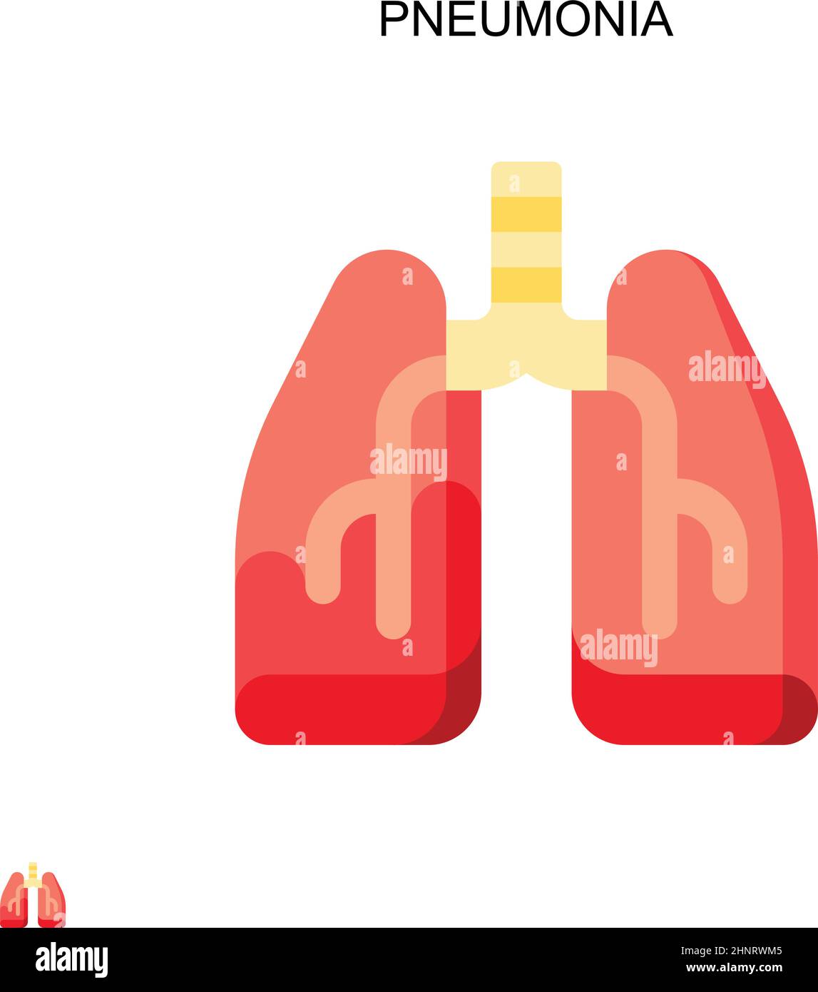 Pneumonia Simple vector icon. Illustration symbol design template for ...