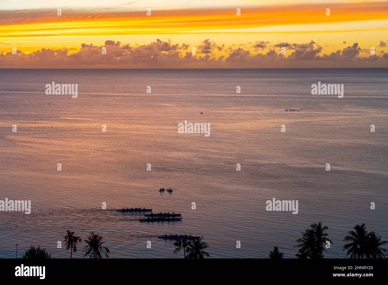 Aerial view of a magical sunset over the Guam Island Stock Photo - Alamy