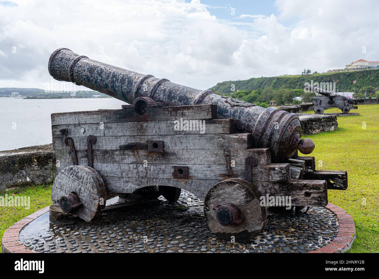 Old cannon pointing to the sea in Guam Stock Photo - Alamy