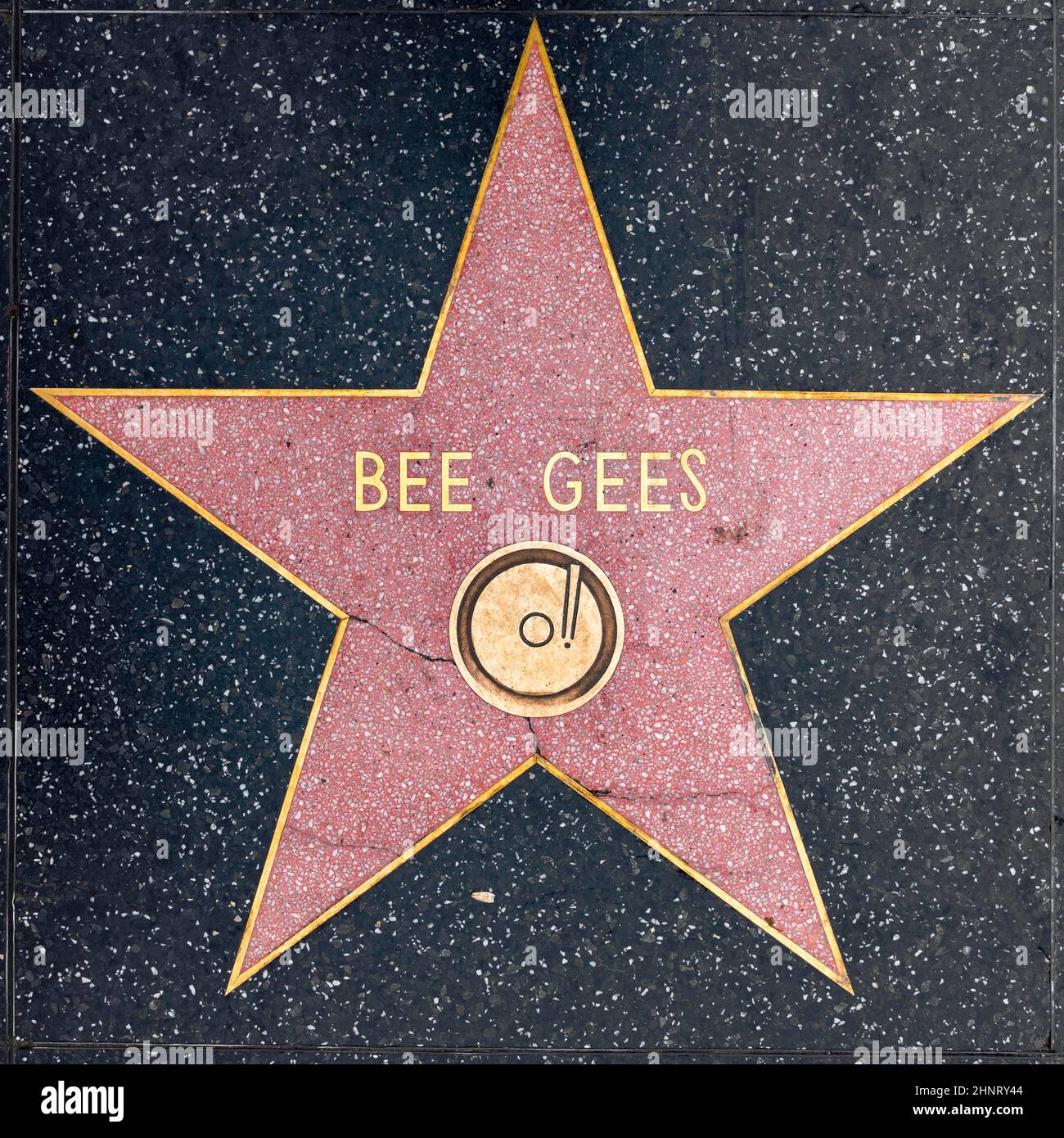 closeup of Star on the Hollywood Walk of Fame for Bee Gees Stock Photo ...