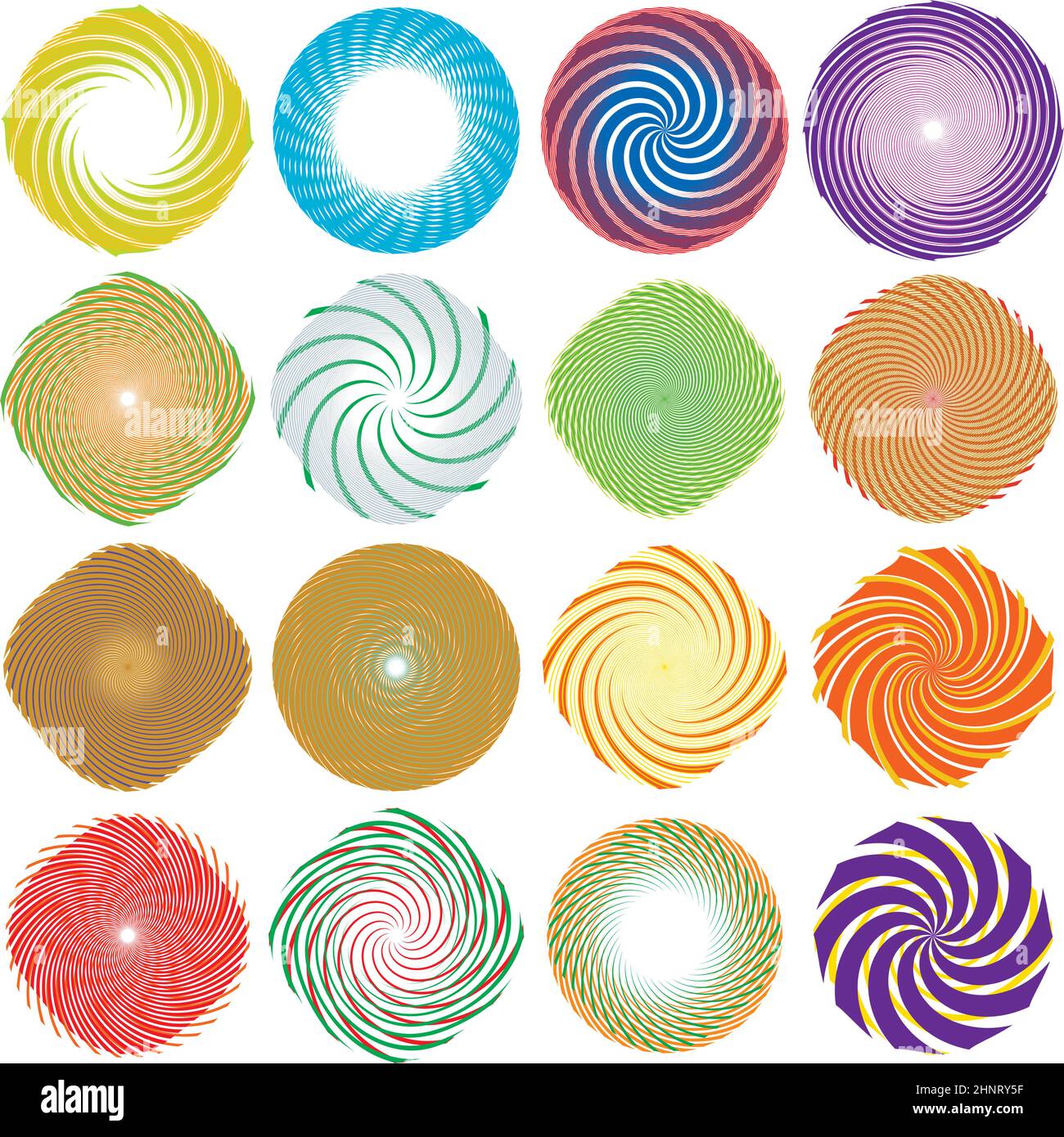 Twist, whirlwind, whirlpool elements. Vortex, volute element set ...