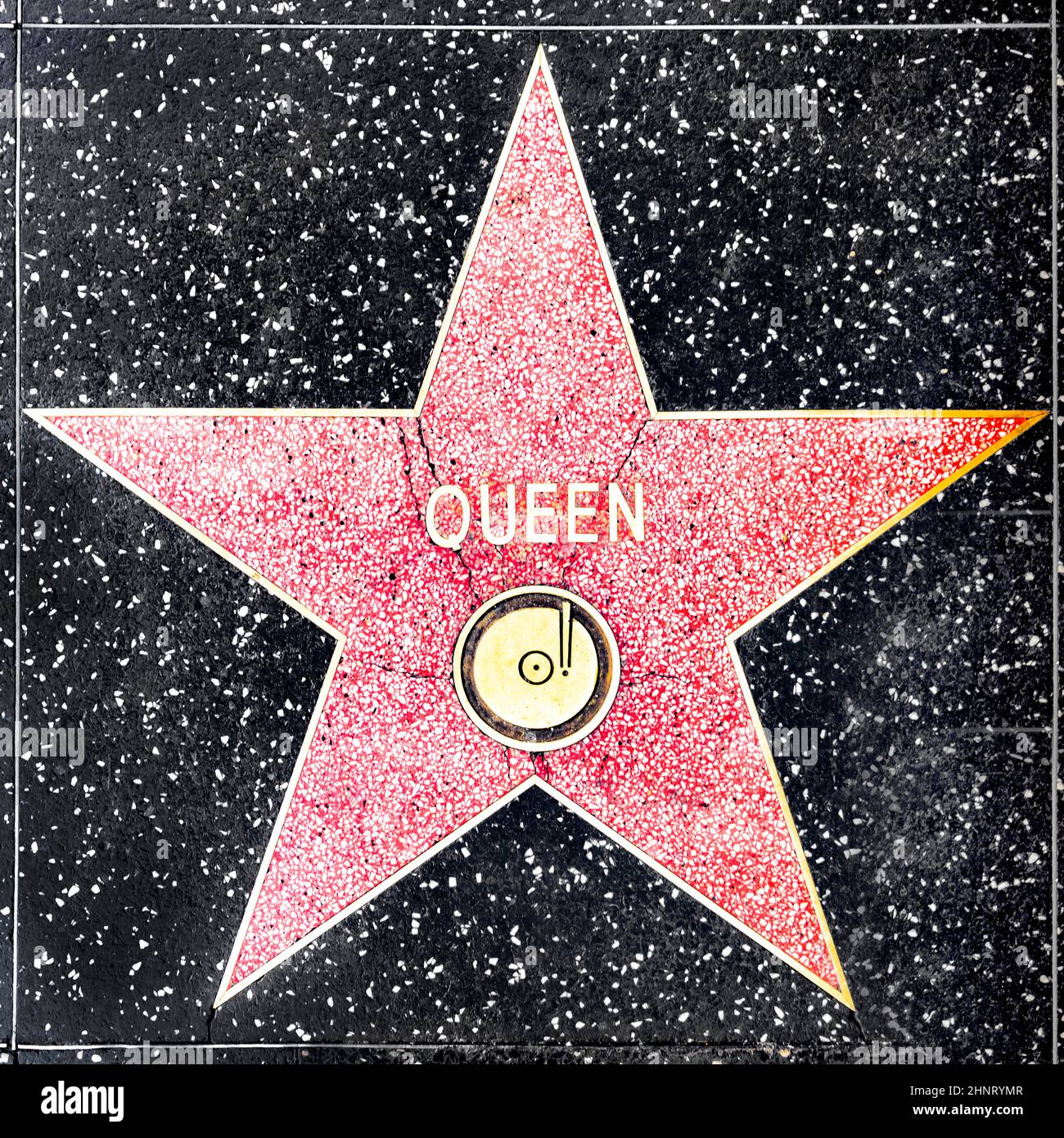closeup of Star on the Hollywood Walk of Fame for queen Stock Photo - Alamy