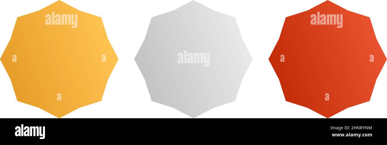 Gold, silver, bronze plaque, banner and seal. Precious metal badge ...