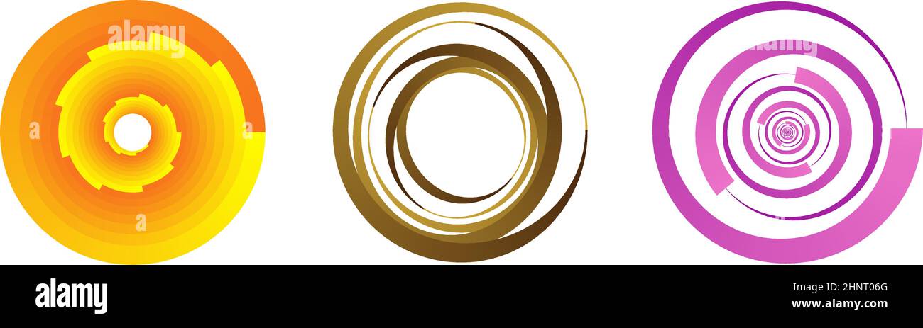 Gradient filled shaded design element, geometric shape set - stock vector illustration, clip-art ...