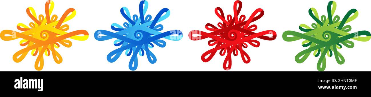 Gradient filled shaded design element, geometric shape set - stock ...