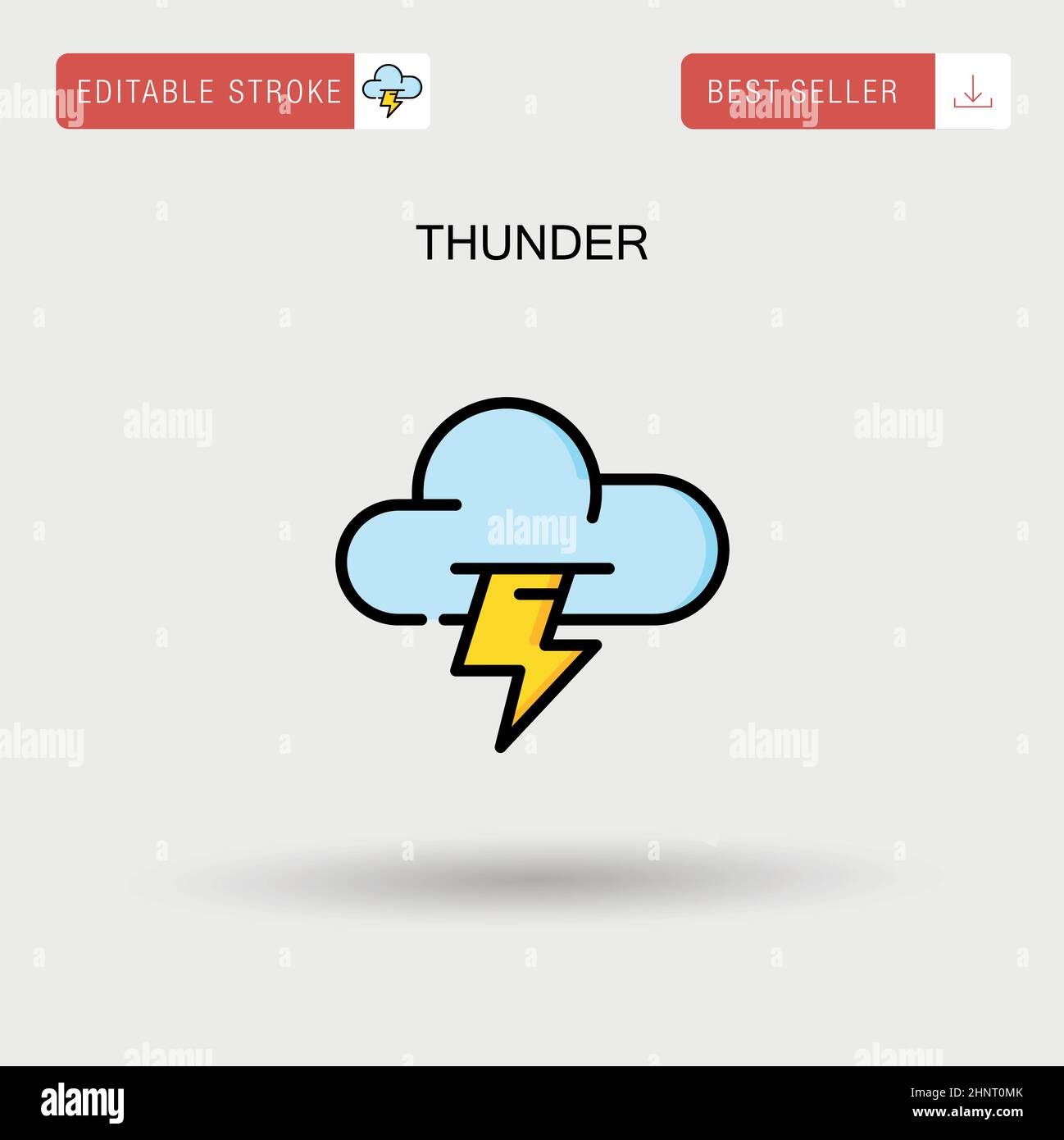 Thunder Simple vector icon Stock Vector Image & Art - Alamy