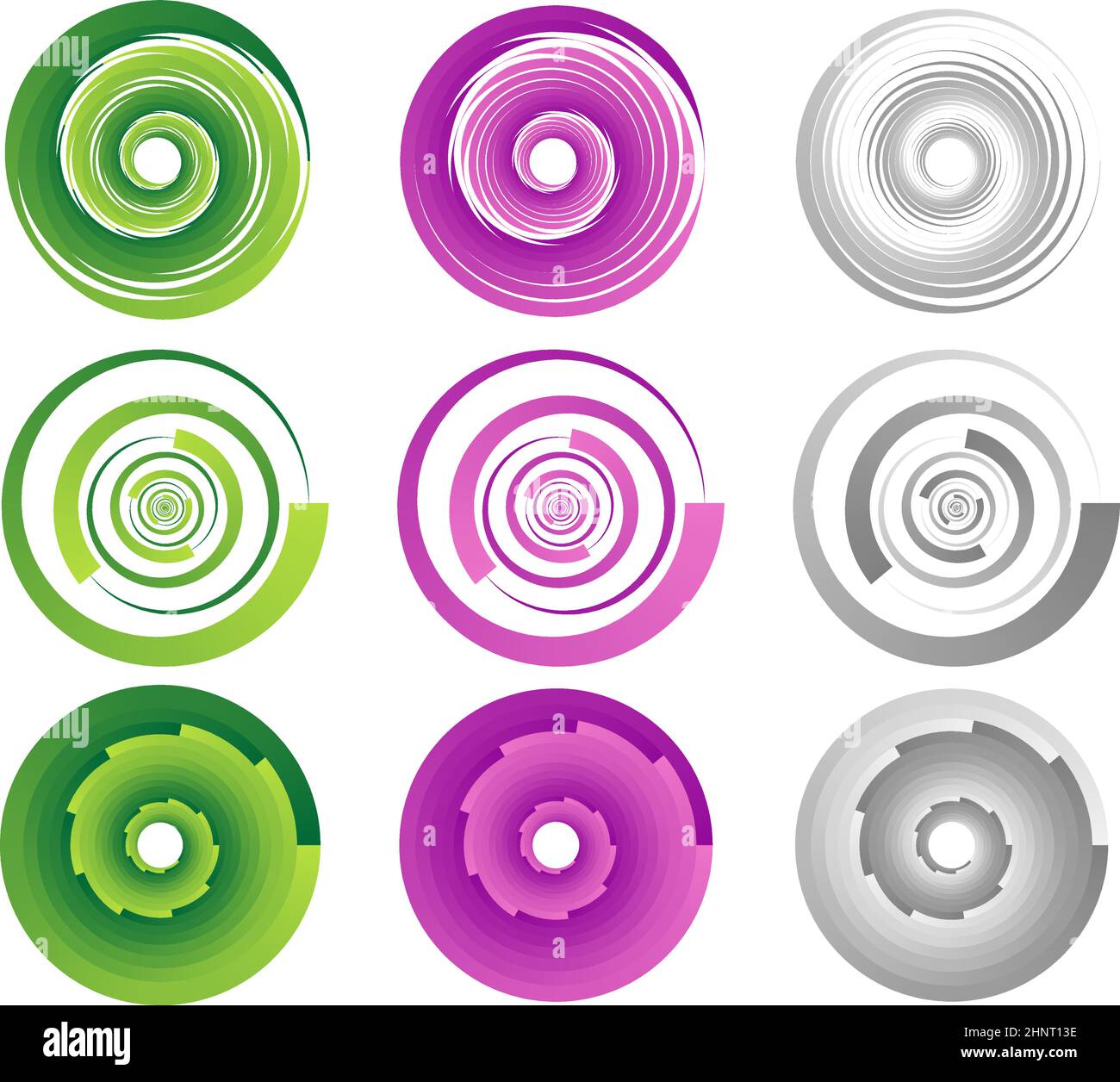 Gradient filled shaded design element, geometric shape set - stock ...