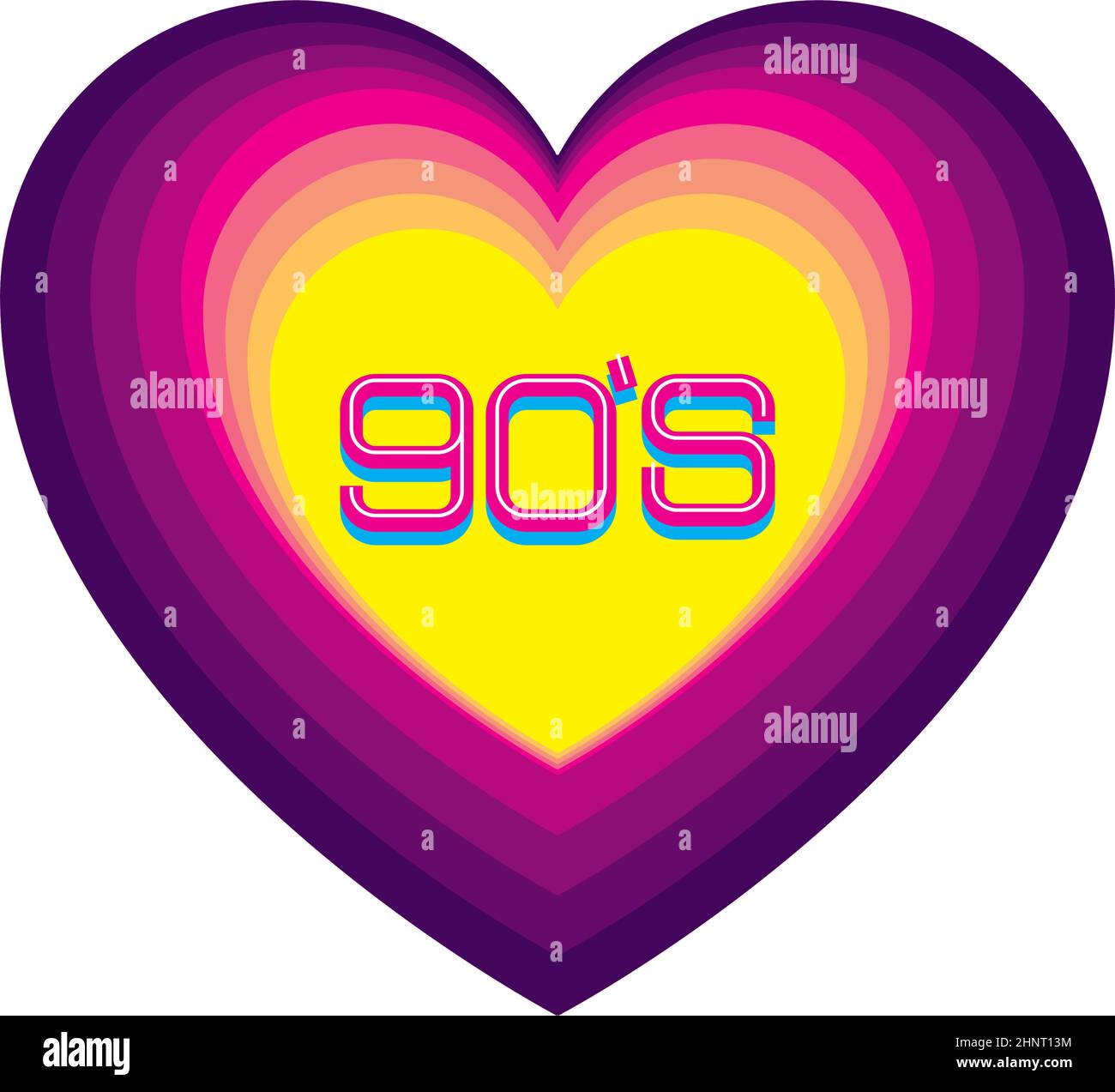 90s in bright heart Stock Vector Image & Art - Alamy