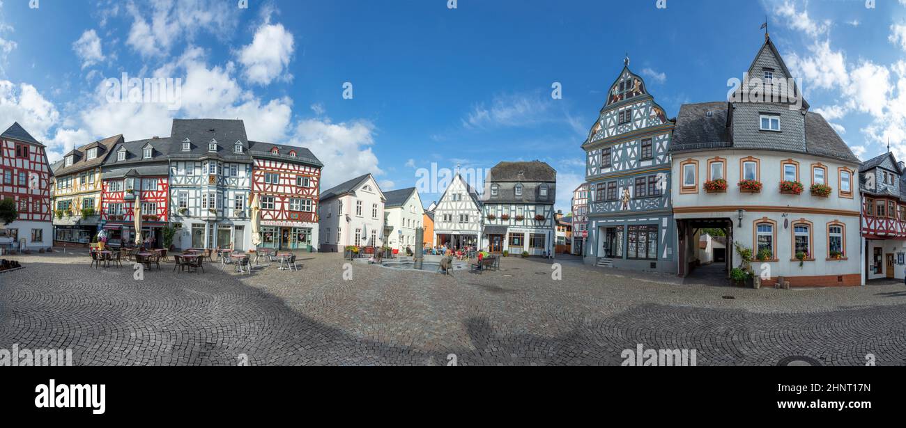 panorama of historic market place in Bad Camberg Stock Photo - Alamy