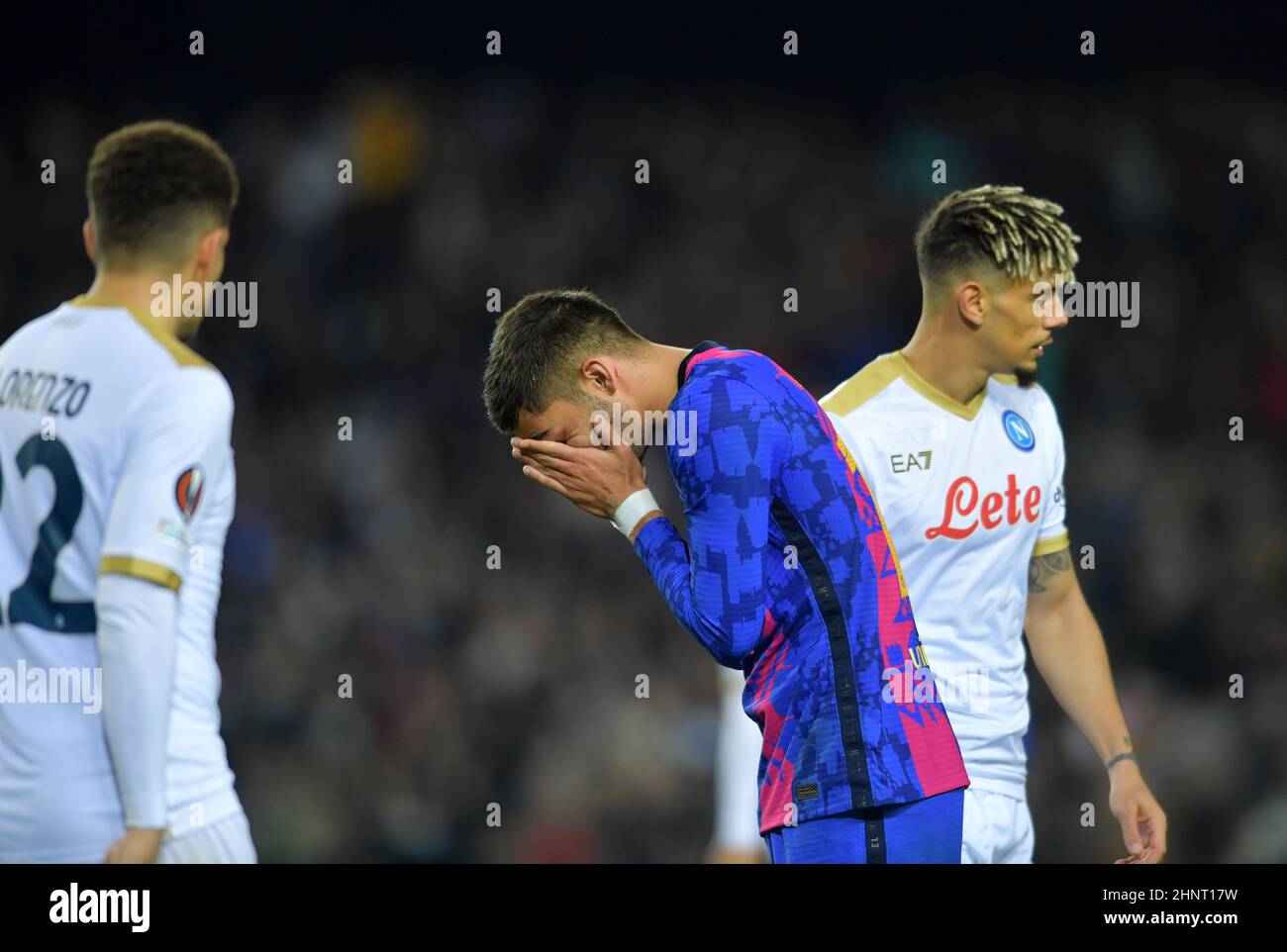 Barcelona,Spain.17 February,2022. Ferran Torres (19) of FC Barcelona ...