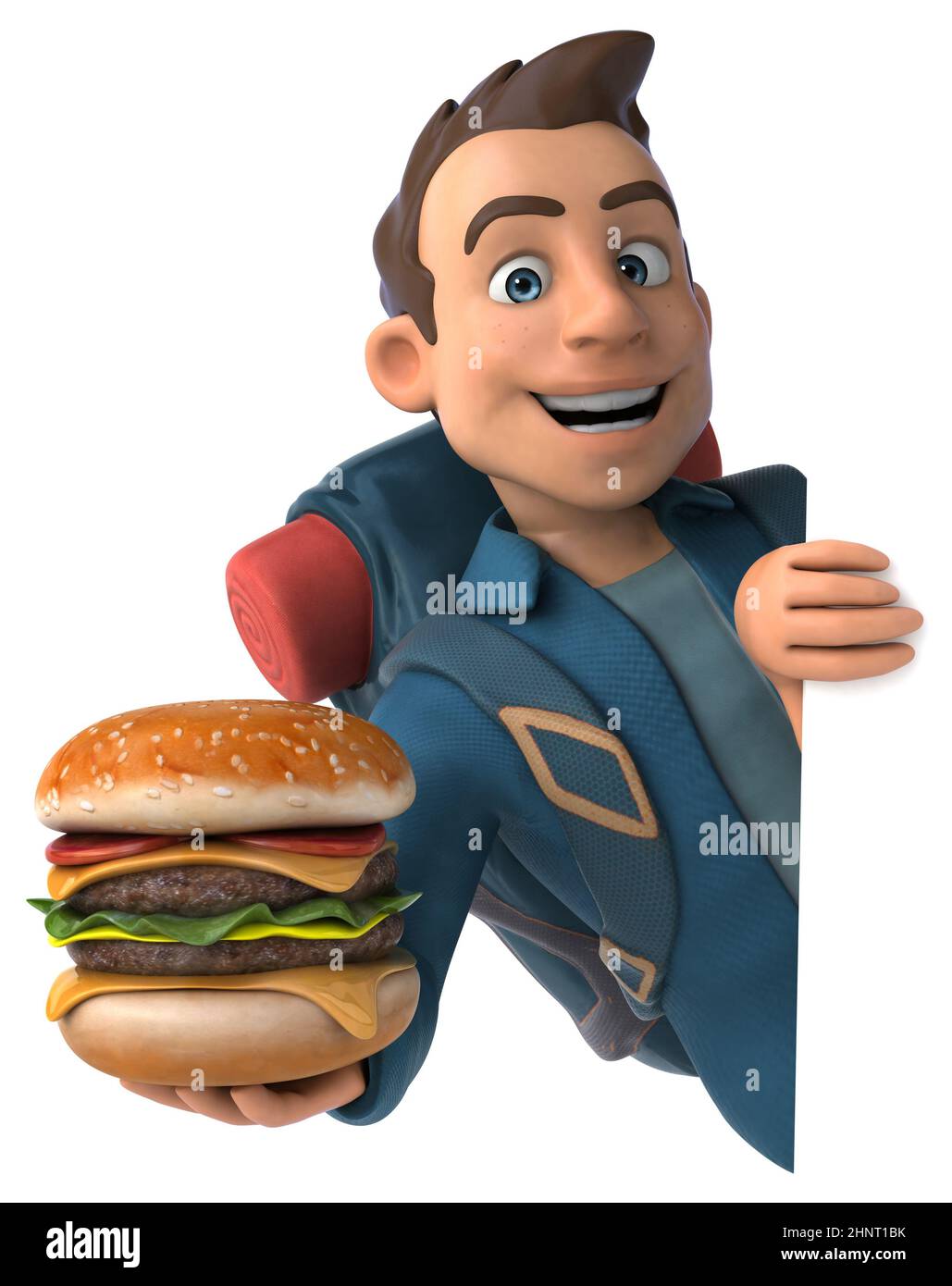 Fun illustration of a 3D cartoon backpacker Stock Photo - Alamy