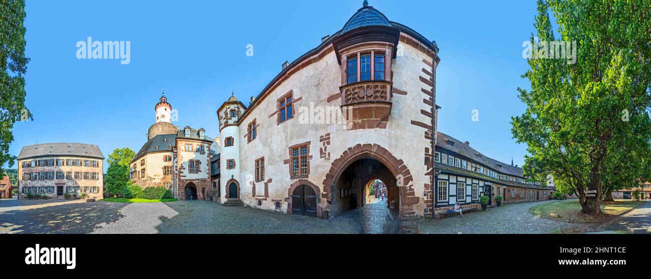 scenic view to old castle of Budingen, Germany Stock Photo - Alamy