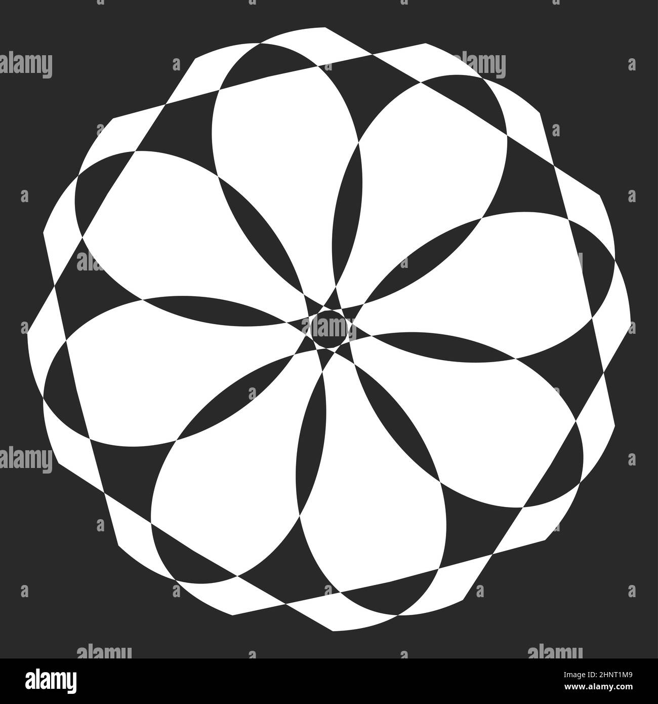 Radiating mandala. Circular geometric motif, icon, shape - stock vector ...