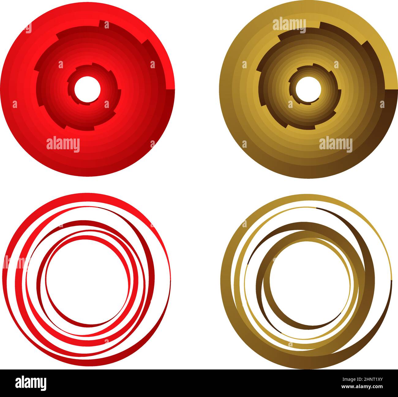 Gradient filled shaded design element, geometric shape set - stock ...
