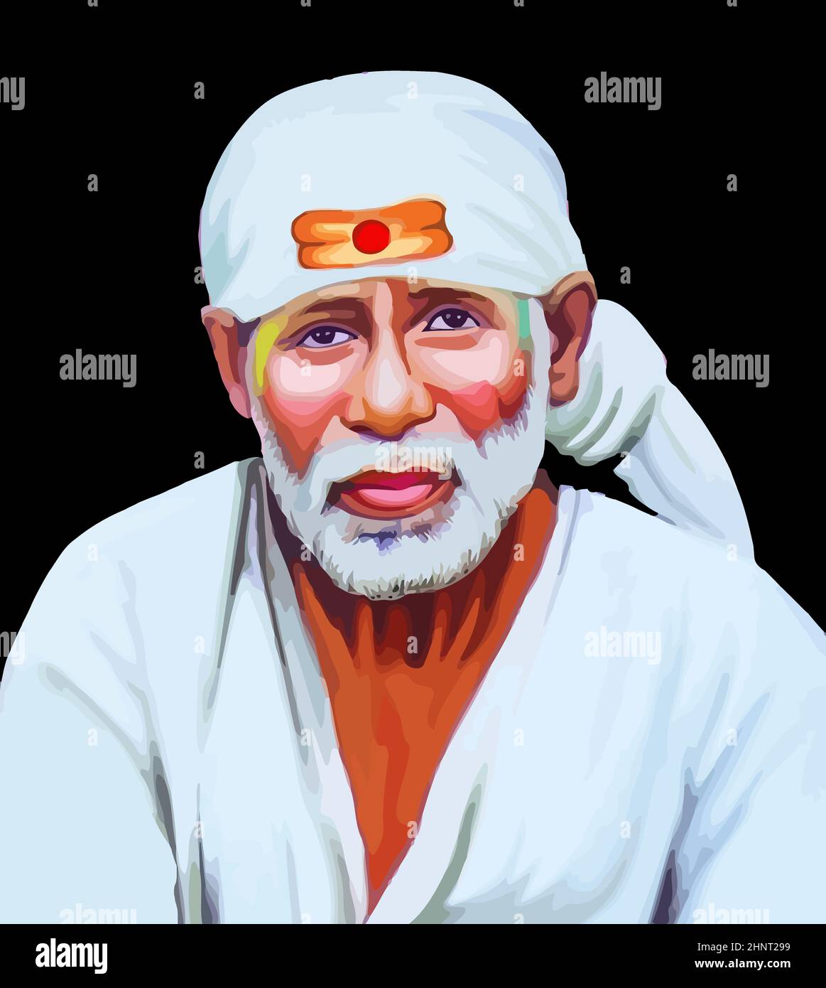 sai baba indian god illustration culture Stock Photo - Alamy