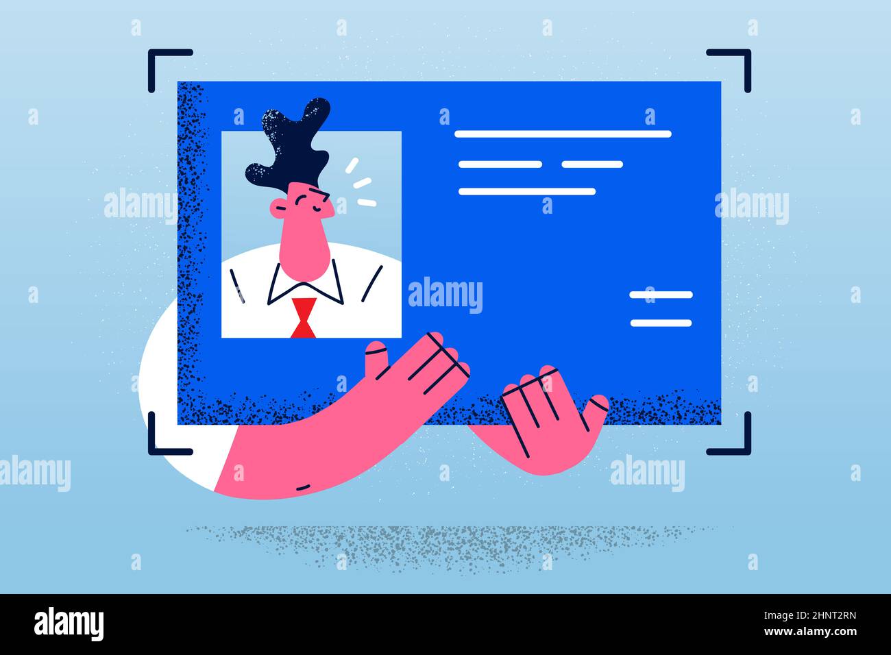 Identity card with photo concept. Smiling man worker cartoon character ...