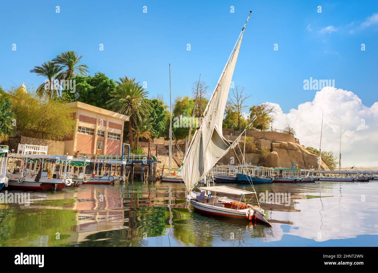 Feluccas by the shore Stock Photo - Alamy