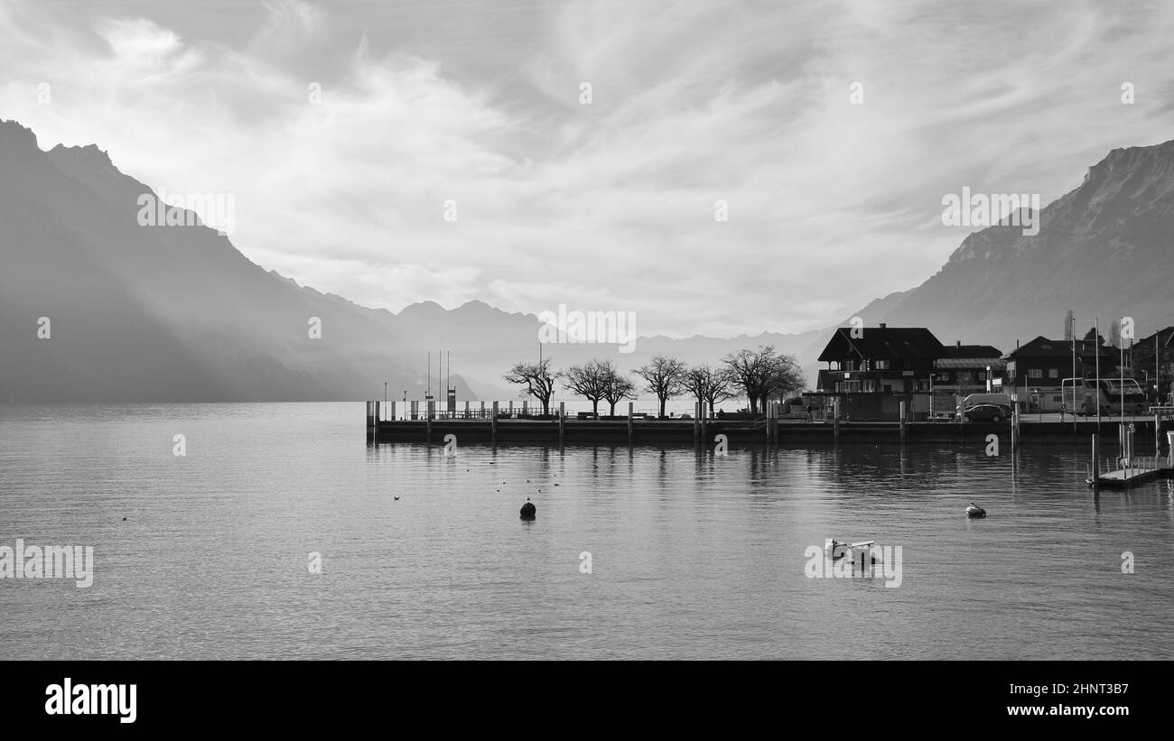 View to bernese oberland Black and White Stock Photos & Images - Alamy