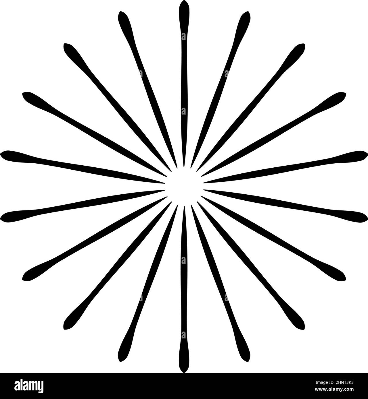 Radial, converging, radaiating lines. Abstract circular element. Beams ...