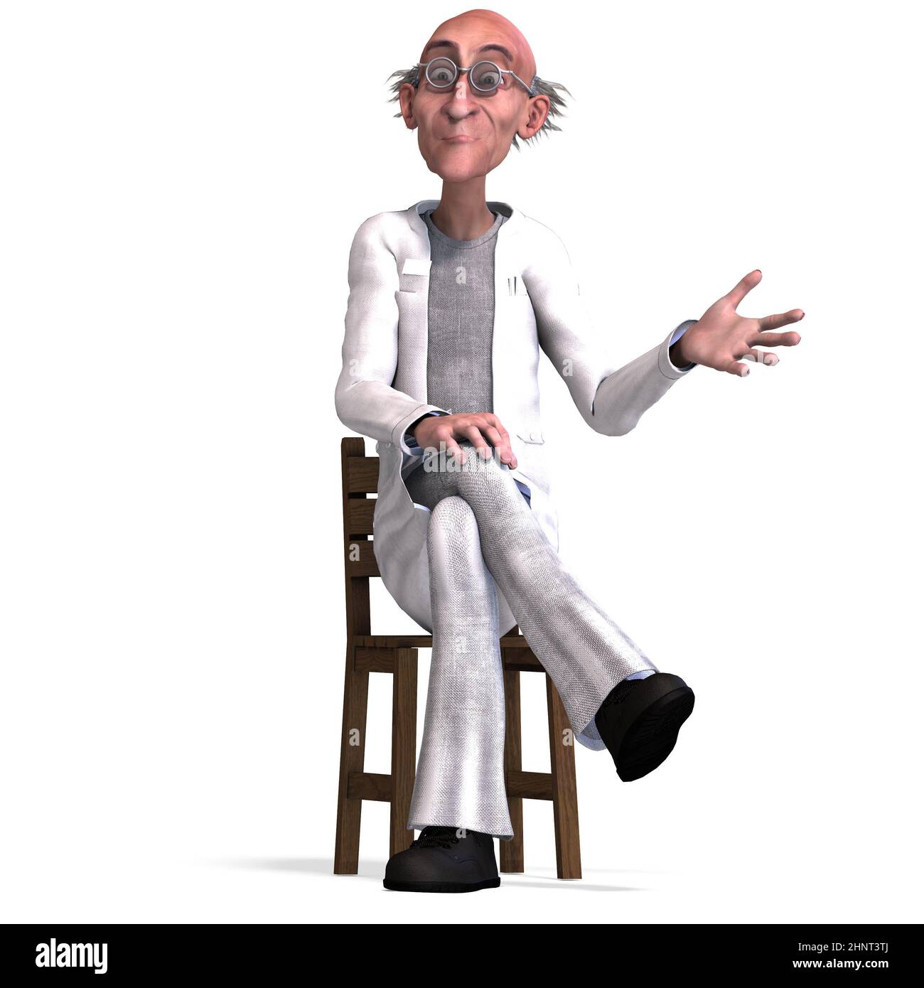 3D-illustration of a cute and funny mad scientist explaining Stock ...