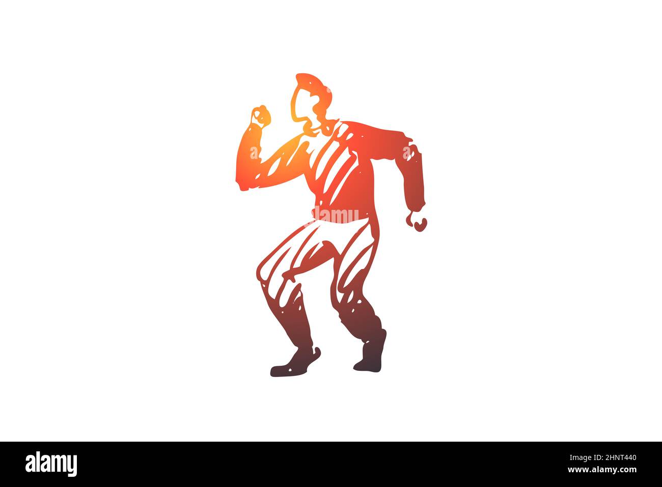 Dancing, people, man, dancer, party concept. Hand drawn attractive man ...