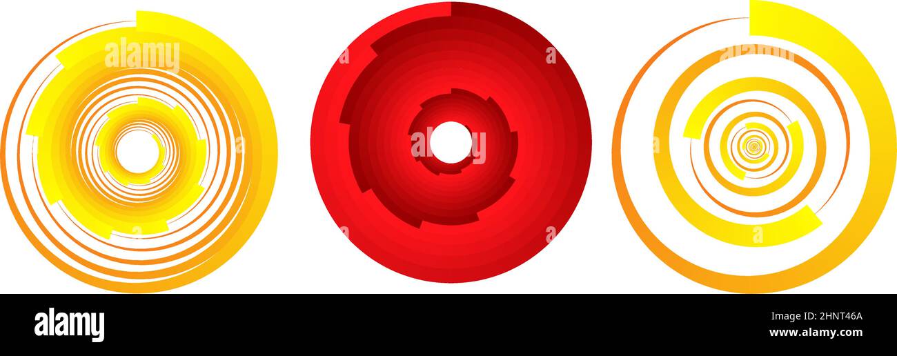 Gradient filled shaded design element, geometric shape set - stock vector illustration, clip-art ...