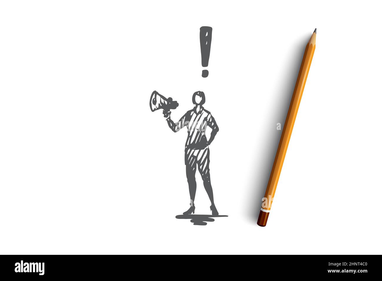 Manage, work, team, manager, leadership concept. Hand drawn manager ...