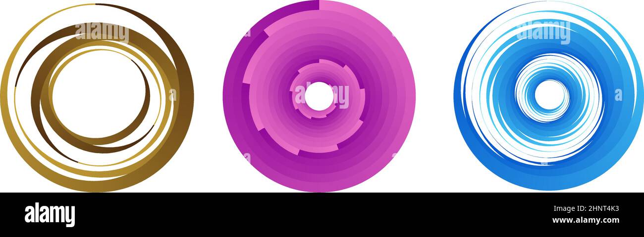 Gradient filled shaded design element, geometric shape set - stock vector illustration, clip-art ...