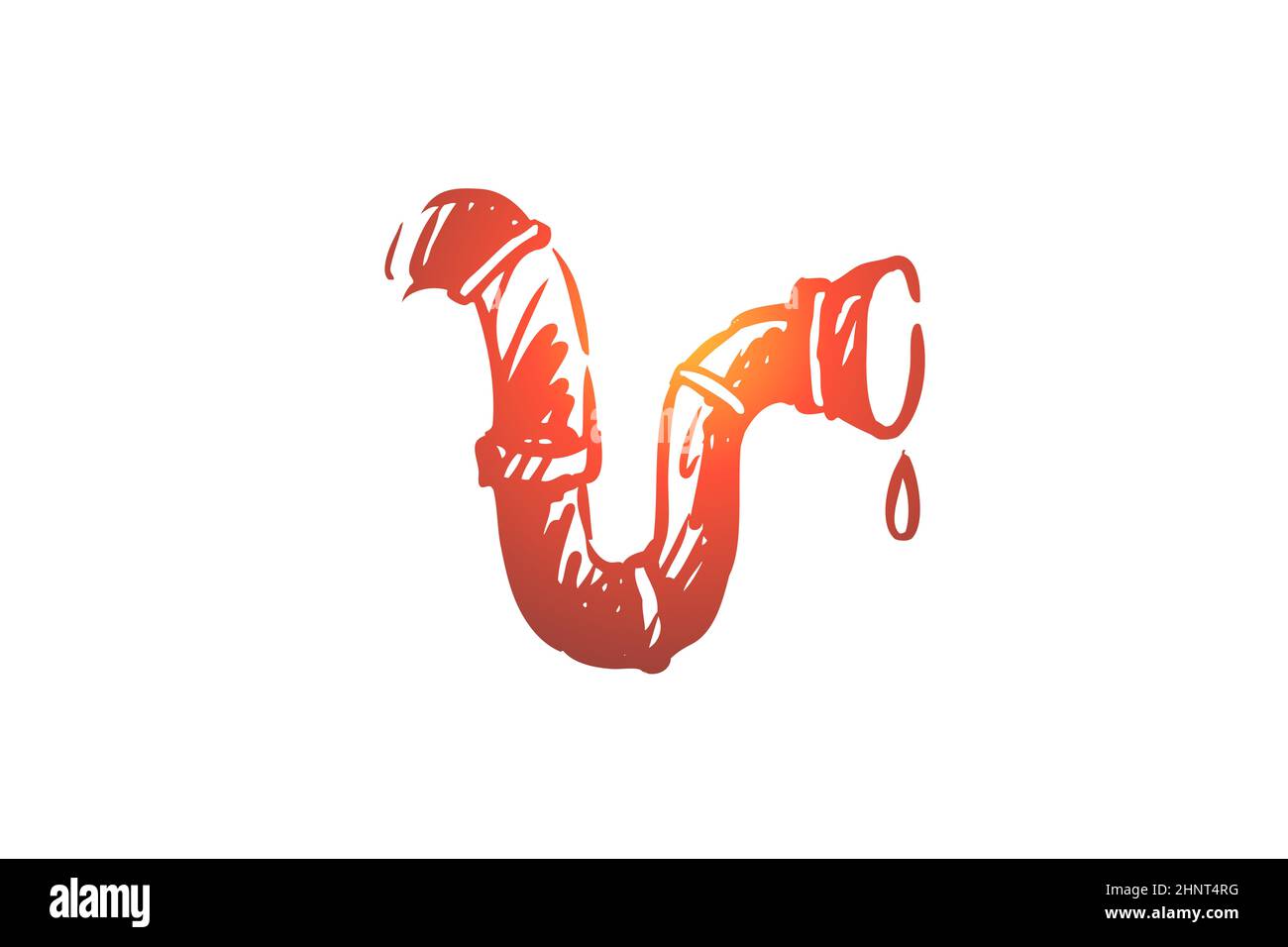 Sanitary, engineering, plumbing, equipment concept. Hand drawn water ...