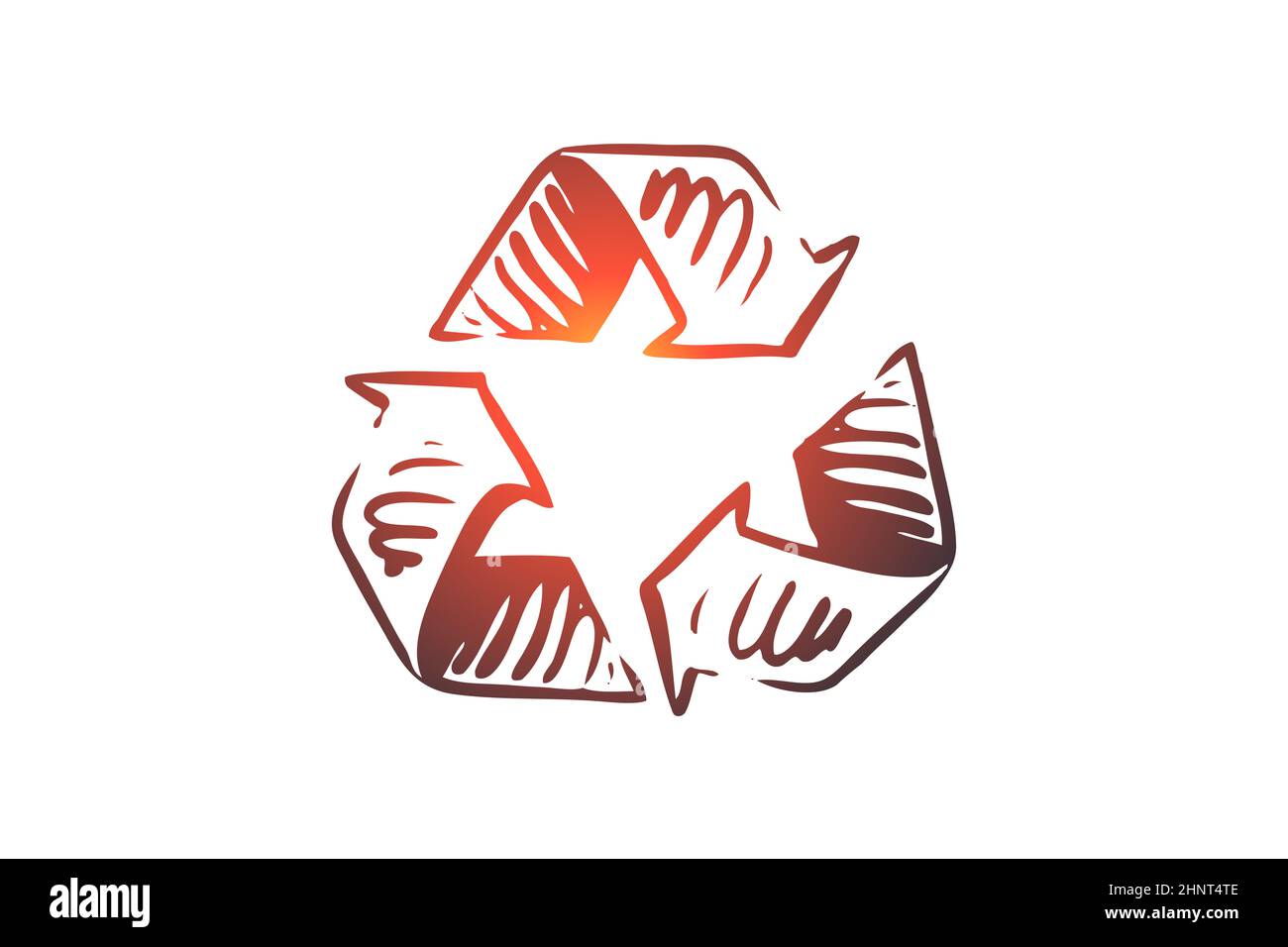 Recycling, ecology, eco, waste, environmental concept. Hand drawn ...