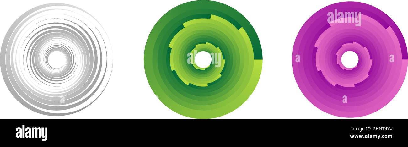 Gradient filled shaded design element, geometric shape set - stock ...