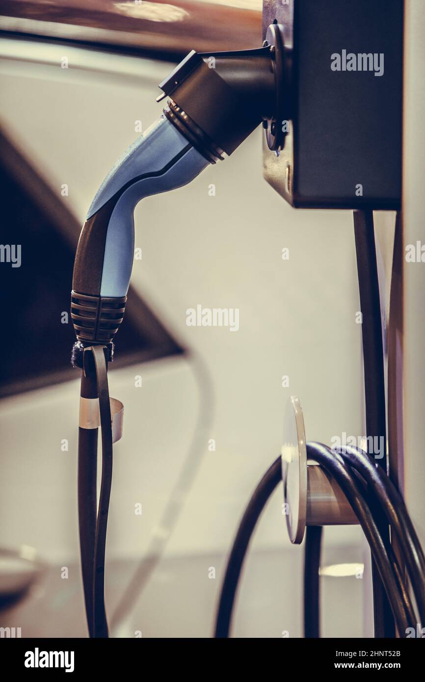 Close up shot of a charging plug for an electric car Stock Photo - Alamy