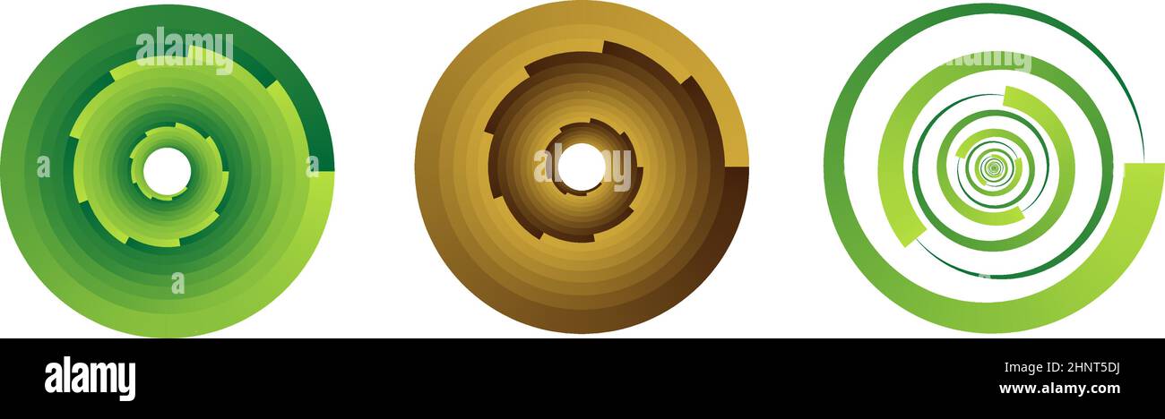 Gradient filled shaded design element, geometric shape set - stock vector illustration, clip-art ...