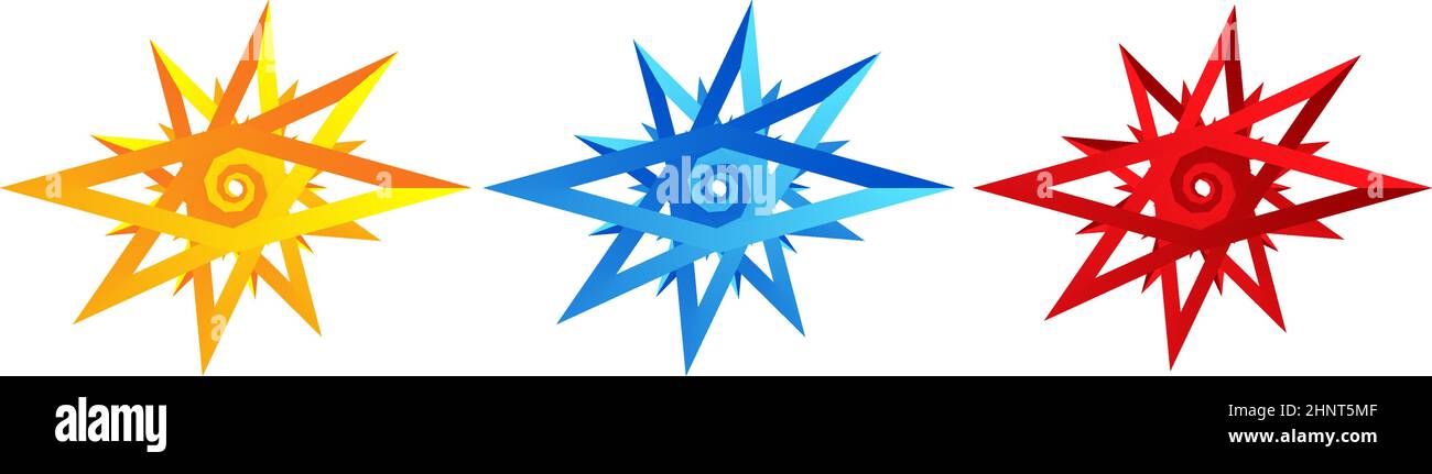 Gradient filled shaded design element, geometric shape set - stock ...