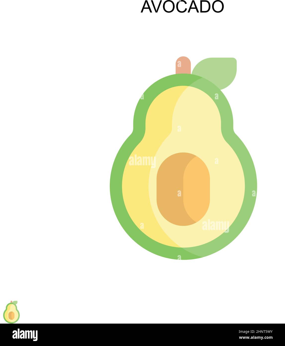Avocado isolated top view Stock Vector Images - Alamy