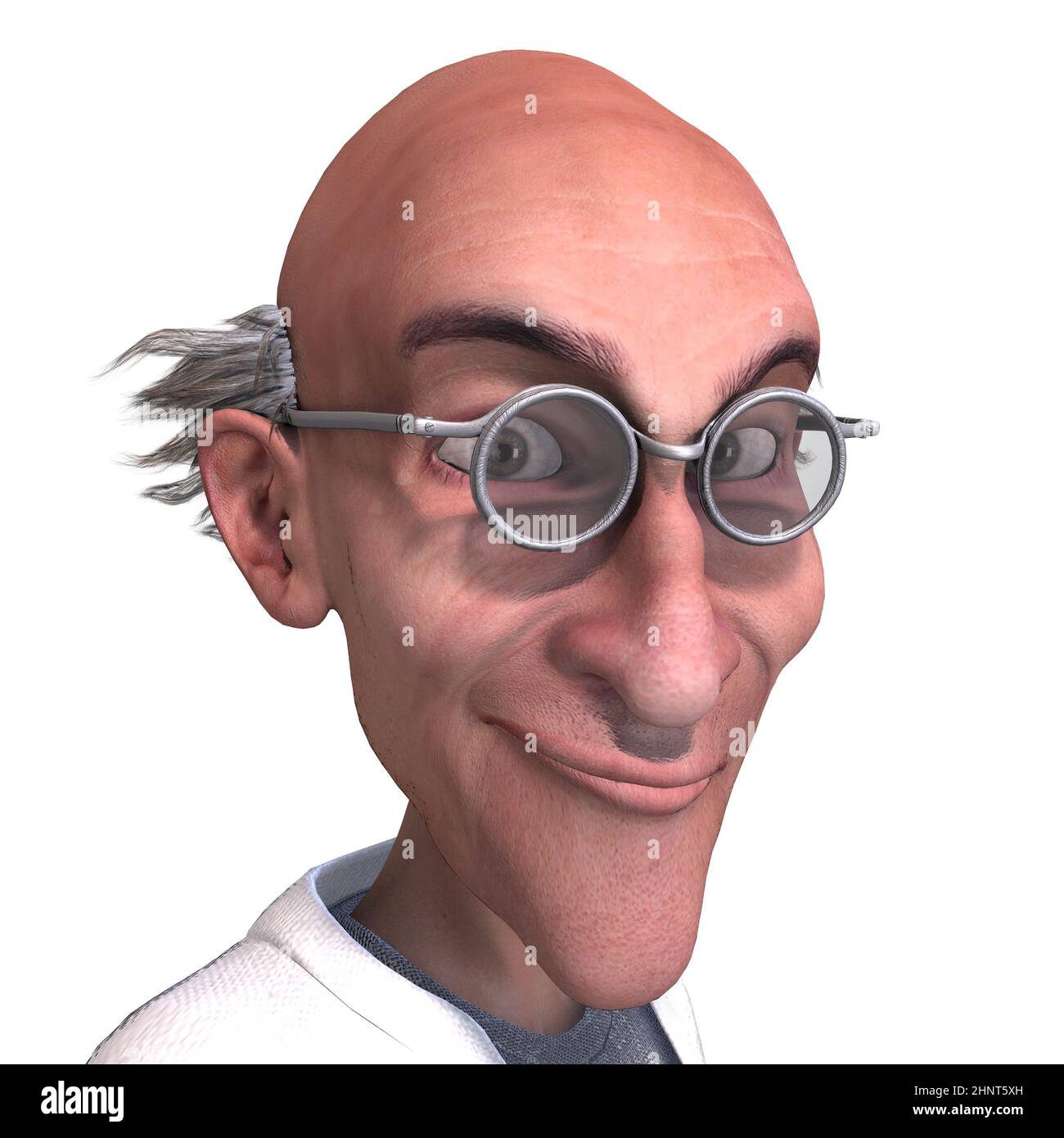 3D-illustration of a evil mad scientist portrait Stock Photo - Alamy