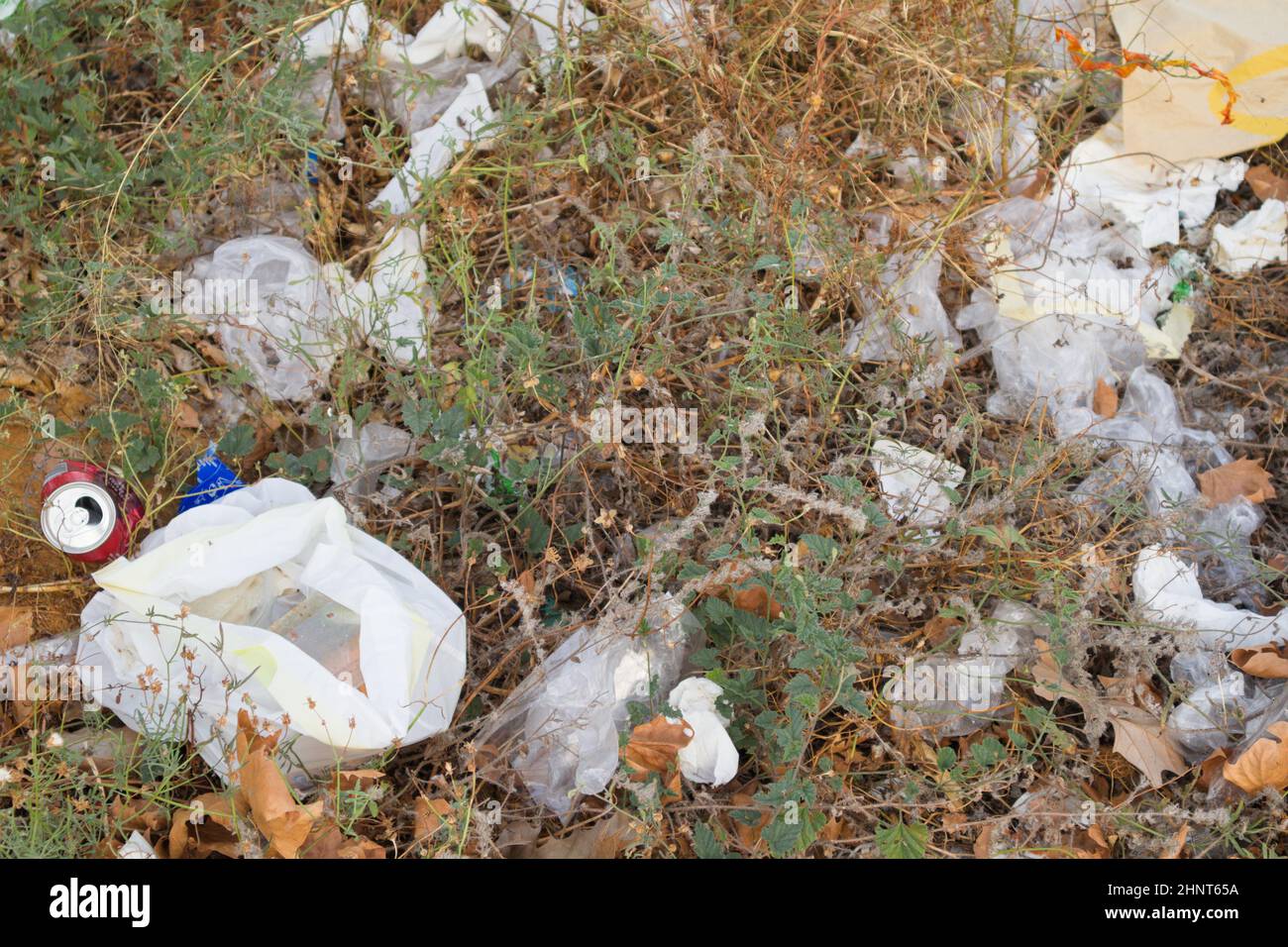 Image of the accumulation of garbage on earth where human waste is ...