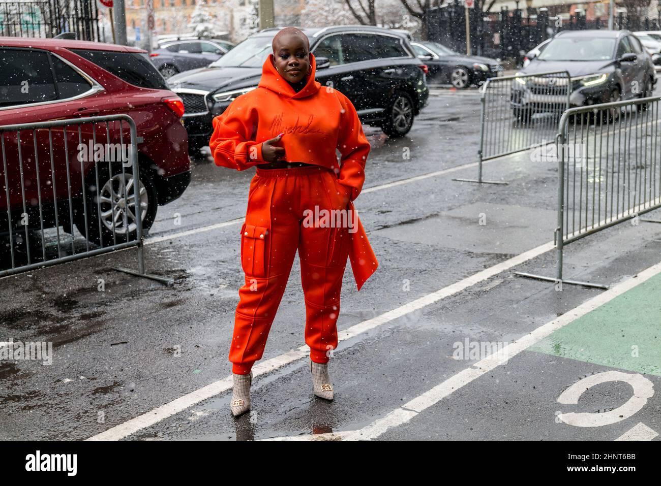 New York, New York, USA. 13th Feb, 2022. Designer ARCIENG AGUTU poses ...
