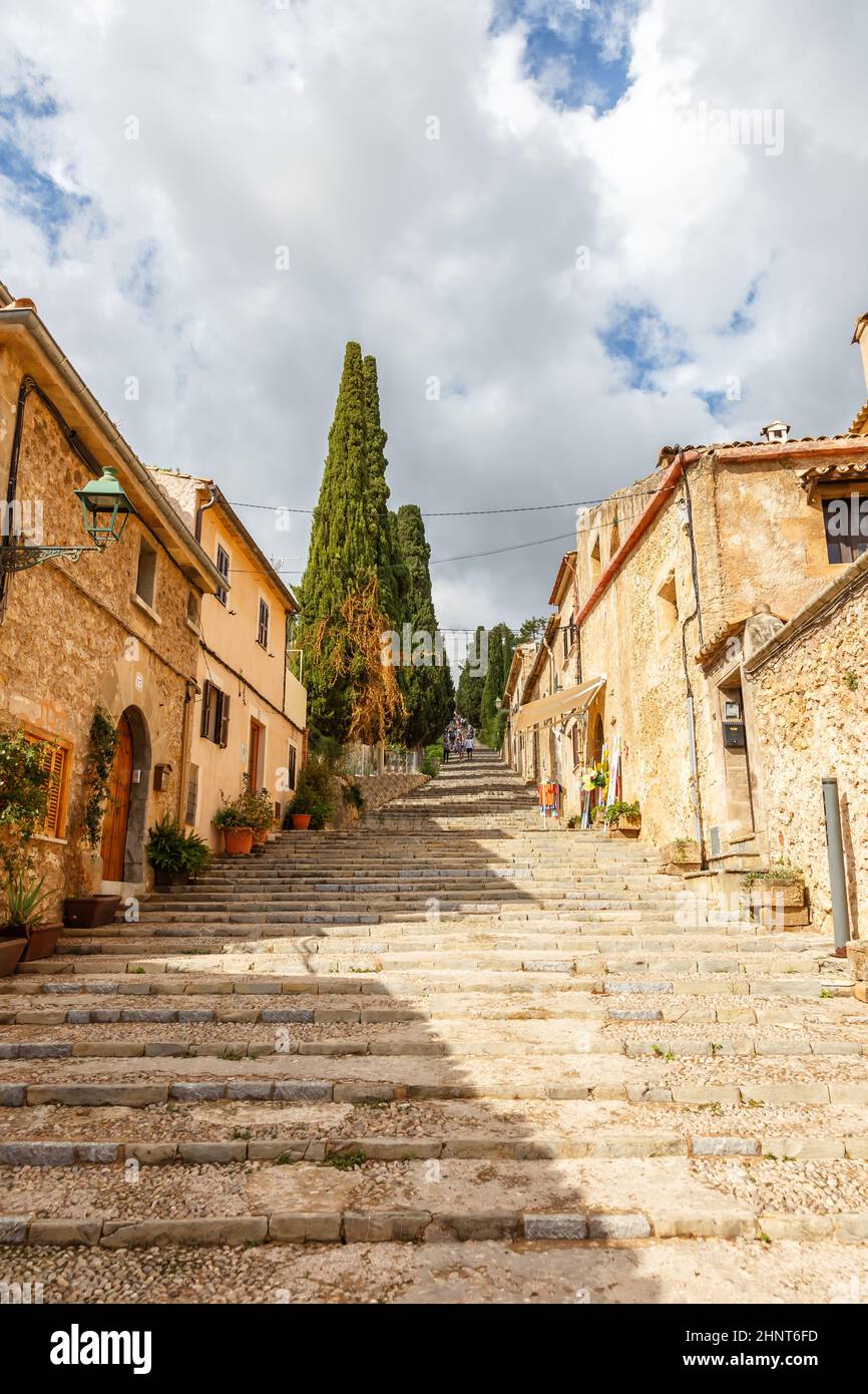 Pollenca on Mallorca stairs stairway to church El Calvari holidays ...