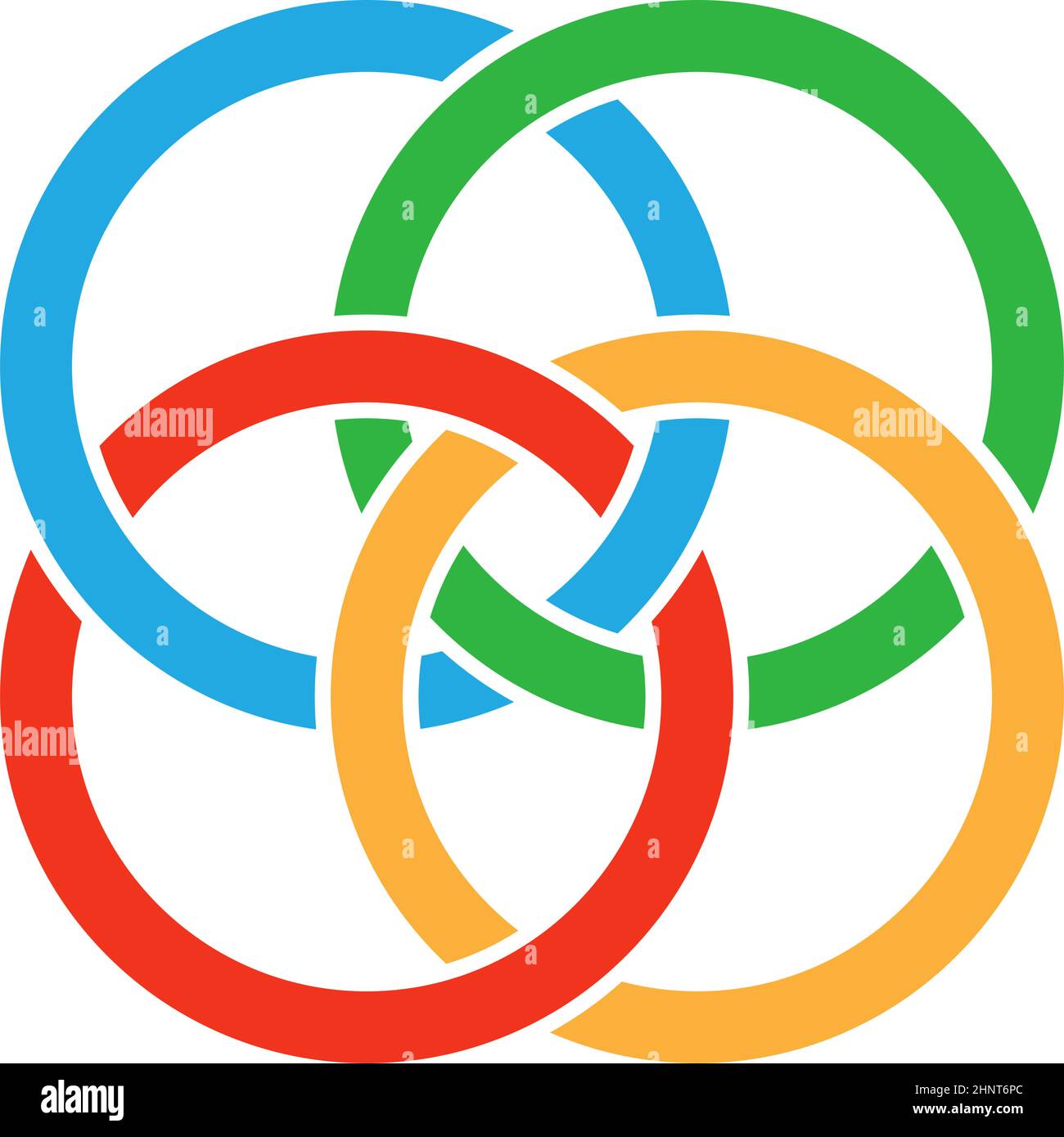 Interlace, interconnected, intersecting circles, rings abstract ...