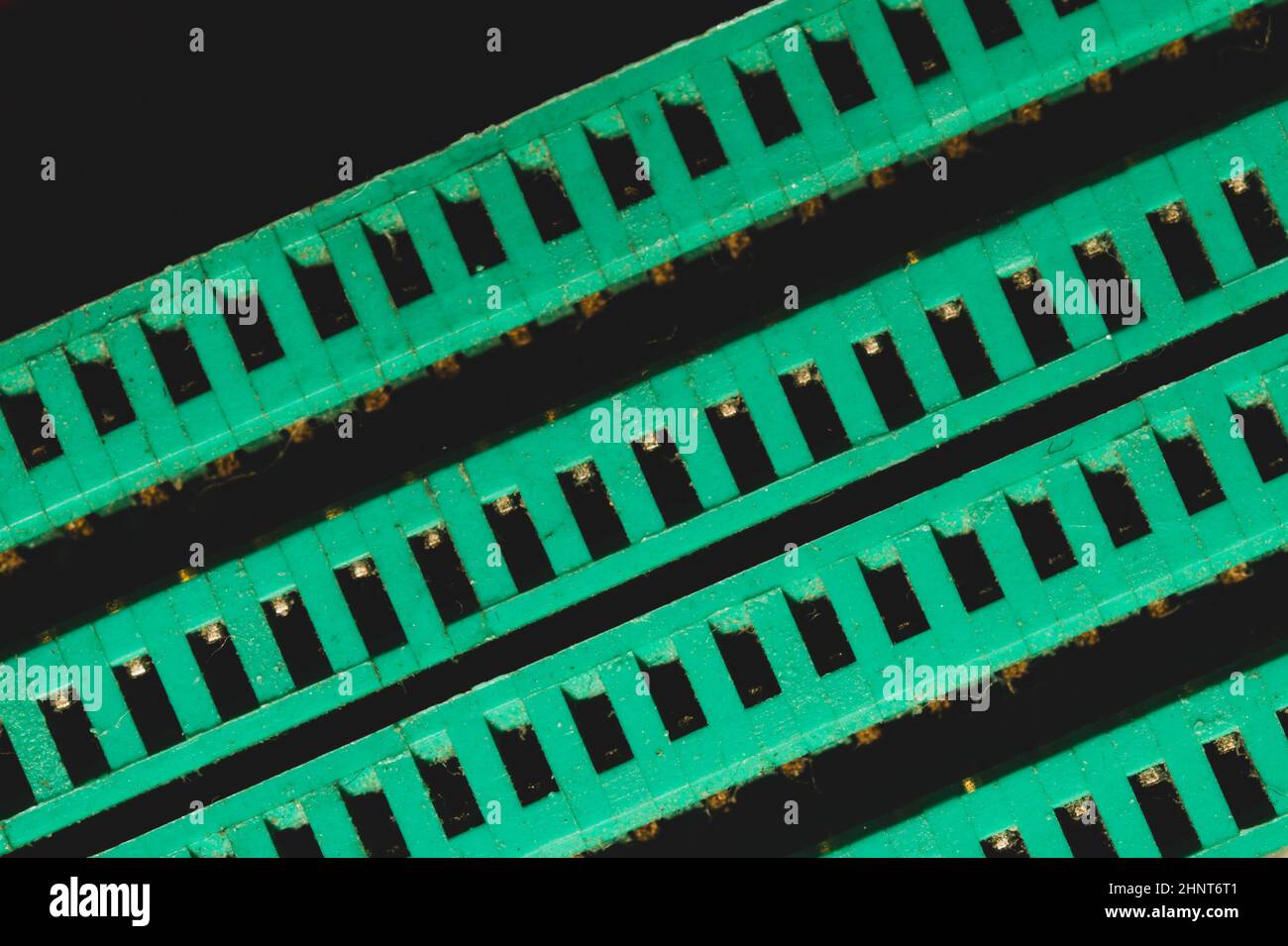 Memory slots on the motherboard close up. ram socket. connector on the ...