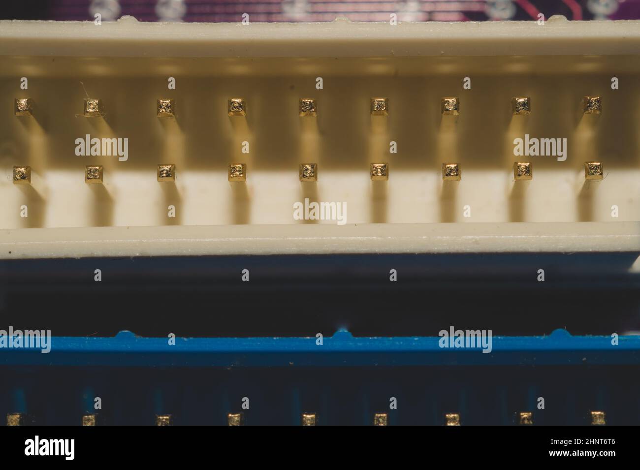 Power socket on motherboard. connector on the circuit board of computer ...