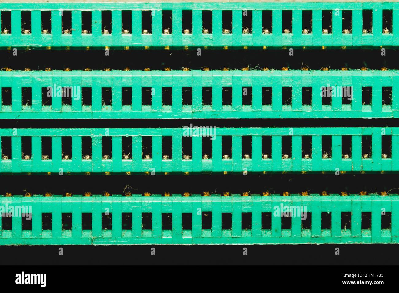 Memory slots on the motherboard close up. ram socket. connector on the ...