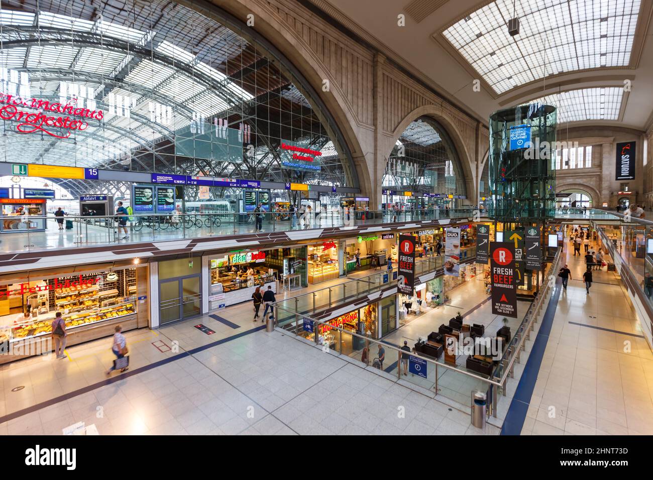Leipzig main railway station Hauptbahnhof Hbf in Germany Deutsche Bahn ...