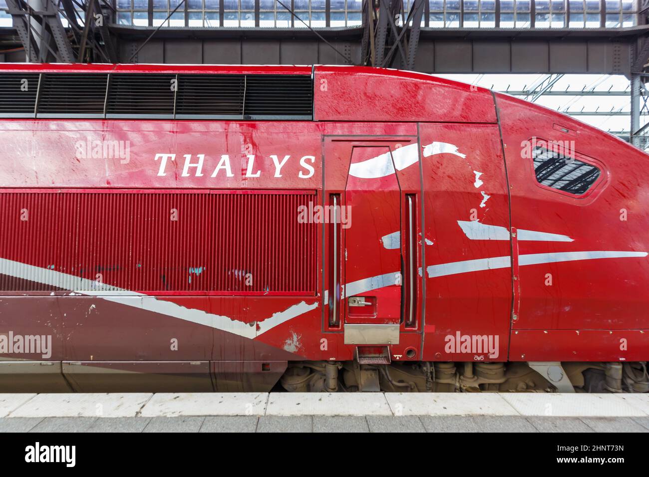 Thalys high-speed train logo at Cologne Köln main railway station ...