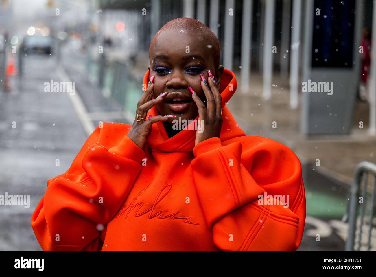 New York, New York, USA. 13th Feb, 2022. Designer ARCIENG AGUTU poses ...