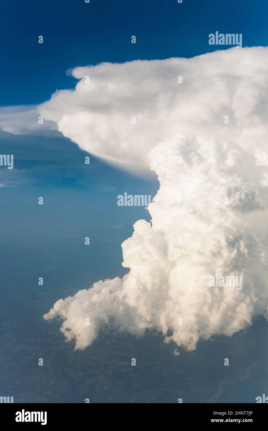 white clouds seen from flying aircraft as a big formation Stock Photo ...
