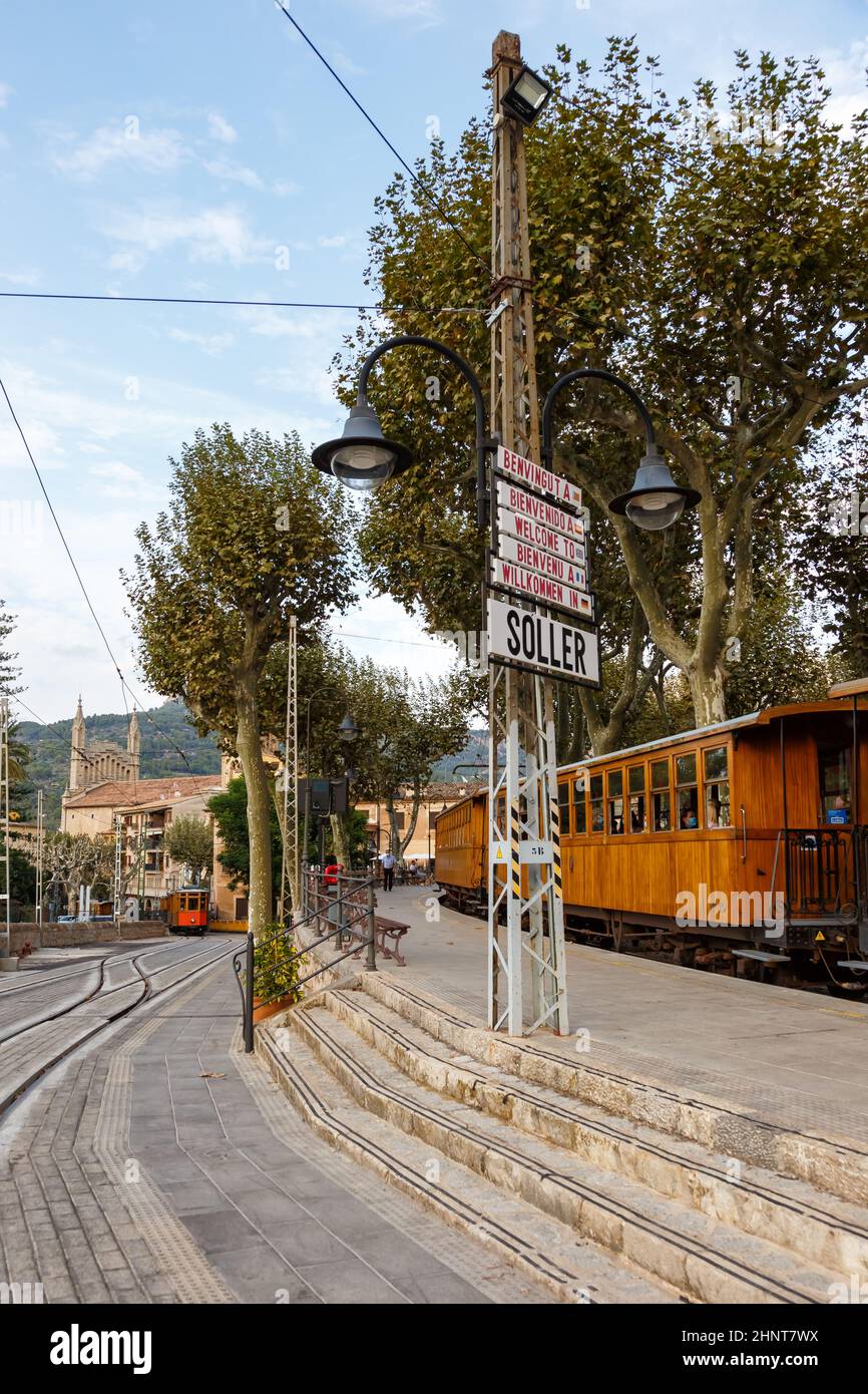 Ancient train Tren de Soller public transport transit transportation at ...